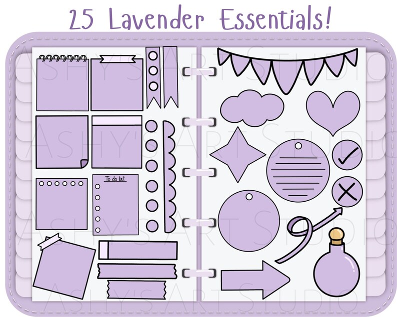 Lavender Goodnotes Stickers, Goodnotes Planner, Digital Organizer, iPad ...