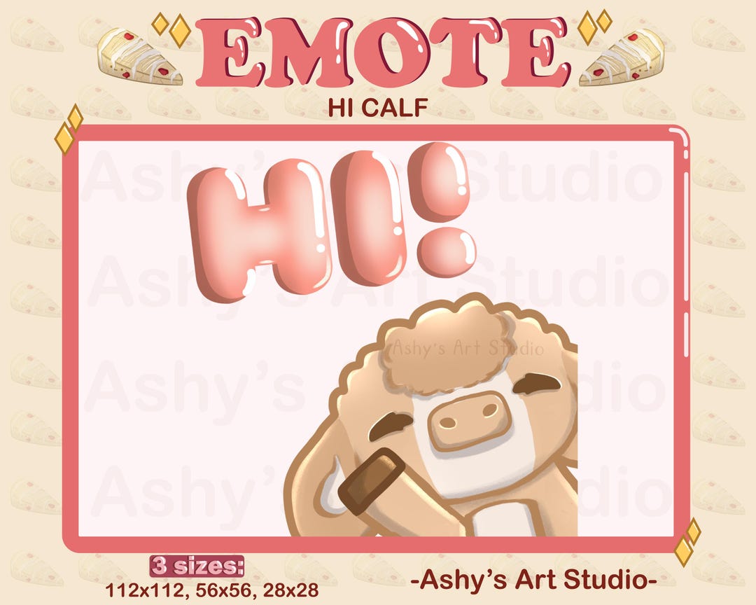 HI CALF EMOTE | Twitch, Youtube, Discord, Baby Cow, Calf, Calves, Cute ...