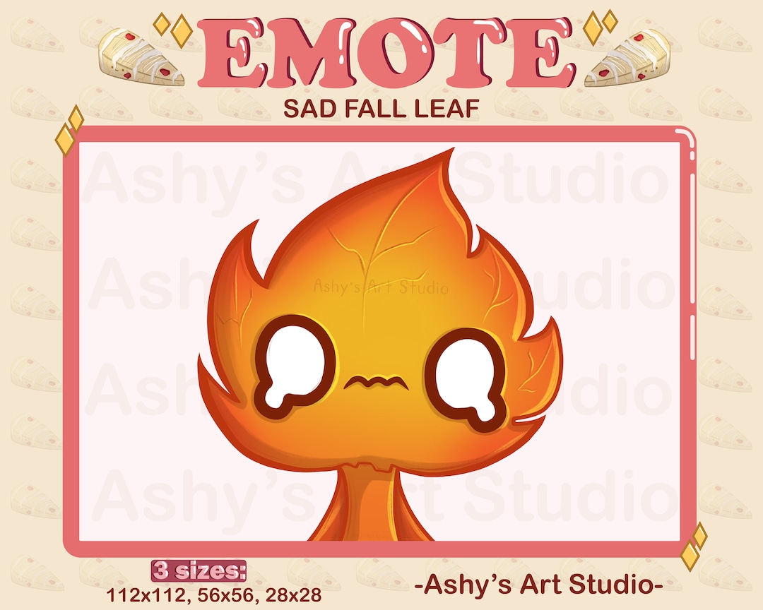 FALL LEAF SAD Emote, Twitch, Youtube, Discord, Emote, Maple Leaf ...