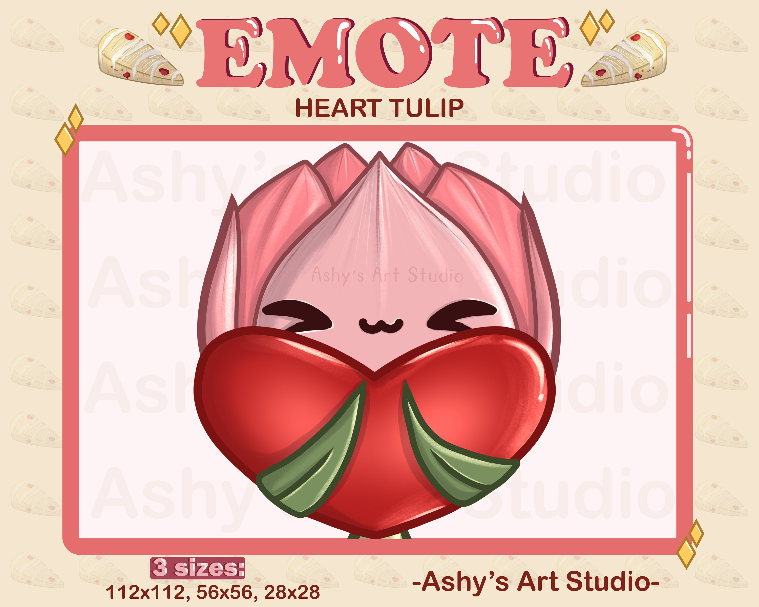 LOVE TULIP EMOTE | Twitch, Youtube, Discord, Emotes, Plant Emote, Heart ...