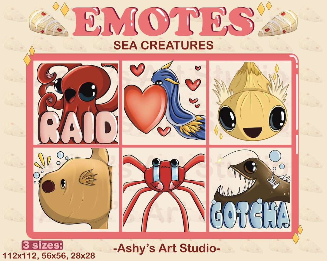 SEA CREATURE EMOTES | Twitch | Youtube | Discord | Emote | Octopus ...