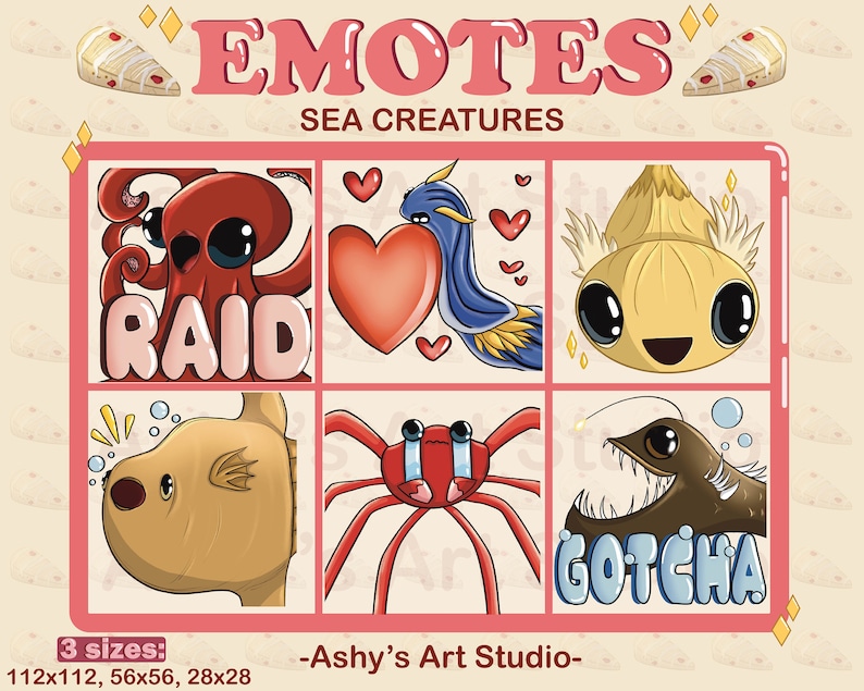 SEA CREATURE EMOTES | Twitch | Youtube | Discord | Emote | Octopus ...