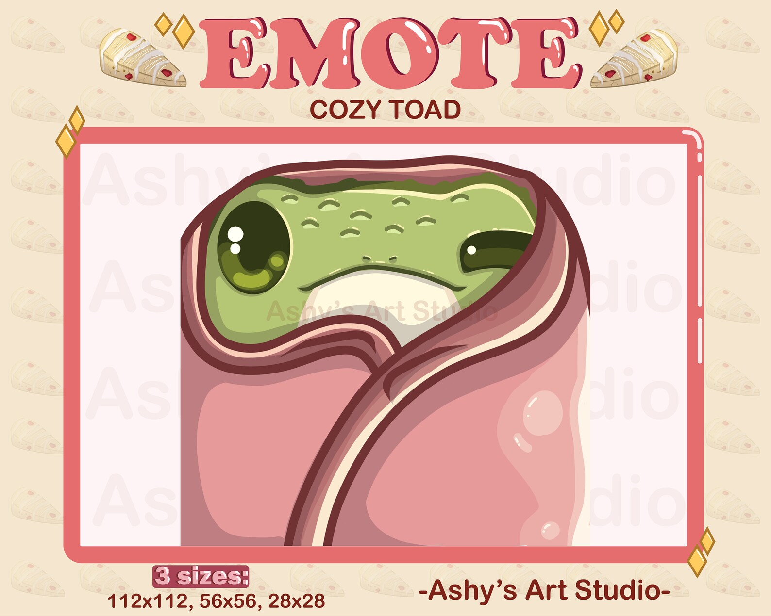 COZY TOAD EMOTE Twitch Youtube Discord Emote Toad Emote Frog Kawaii ...