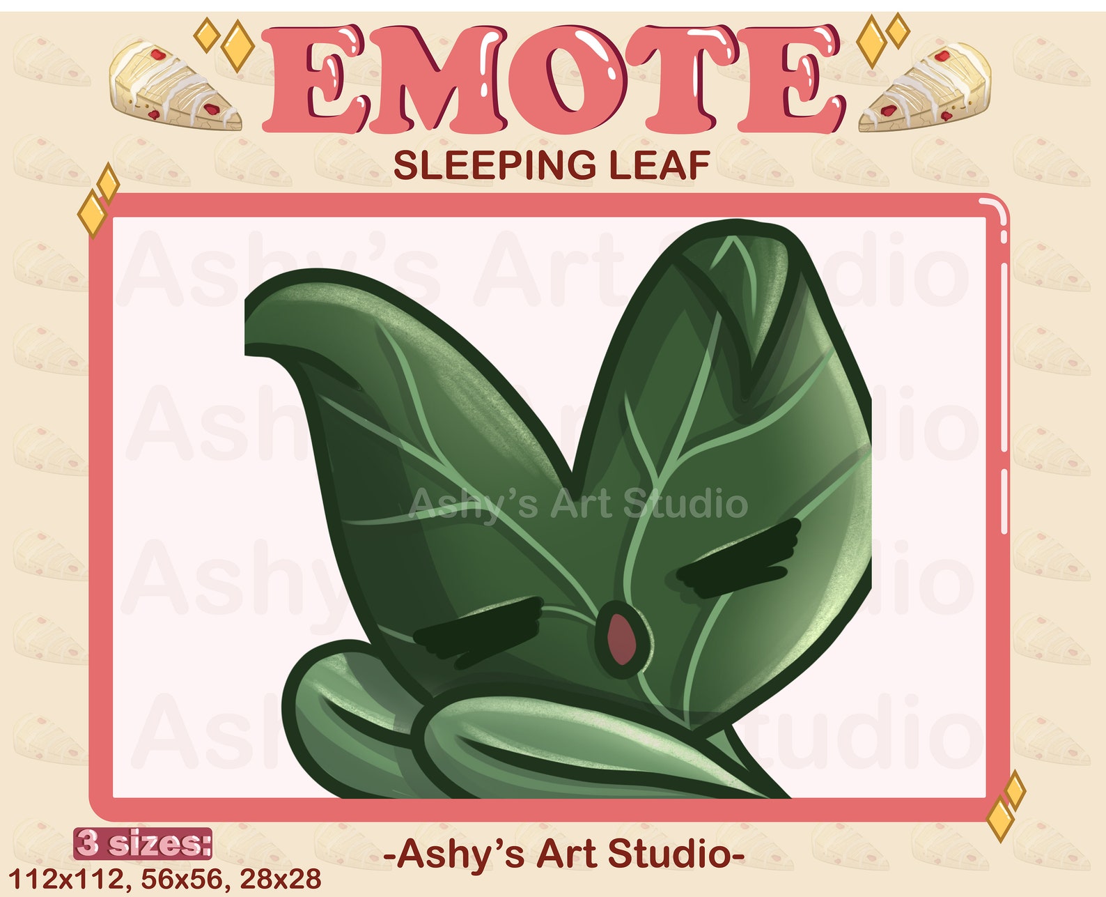 SLEEPING LEAF EMOTE, Twitch, Youtube, Discord, Emote, Nap Emote, Tears ...