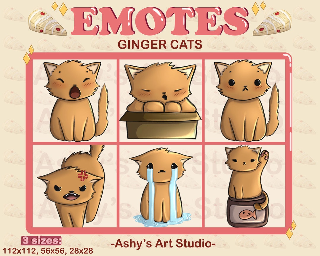 GINGER CAT EMOTES | Twitch | Youtube | Discord | Emote | Kitten Emote ...