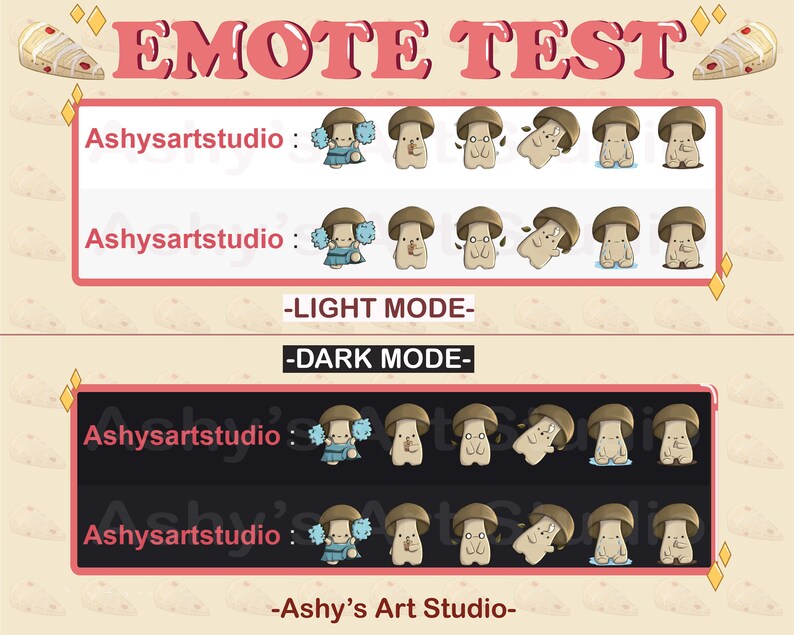MUSHROOM EMOTES MEGA Pack Twitch Youtube Discord Emote Kawaii Emote ...