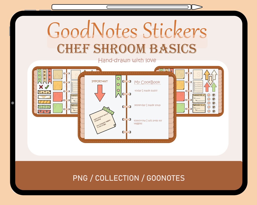 Goodnotes Chef Shroom Basics, Goodnotes Stickers, Back to School ...