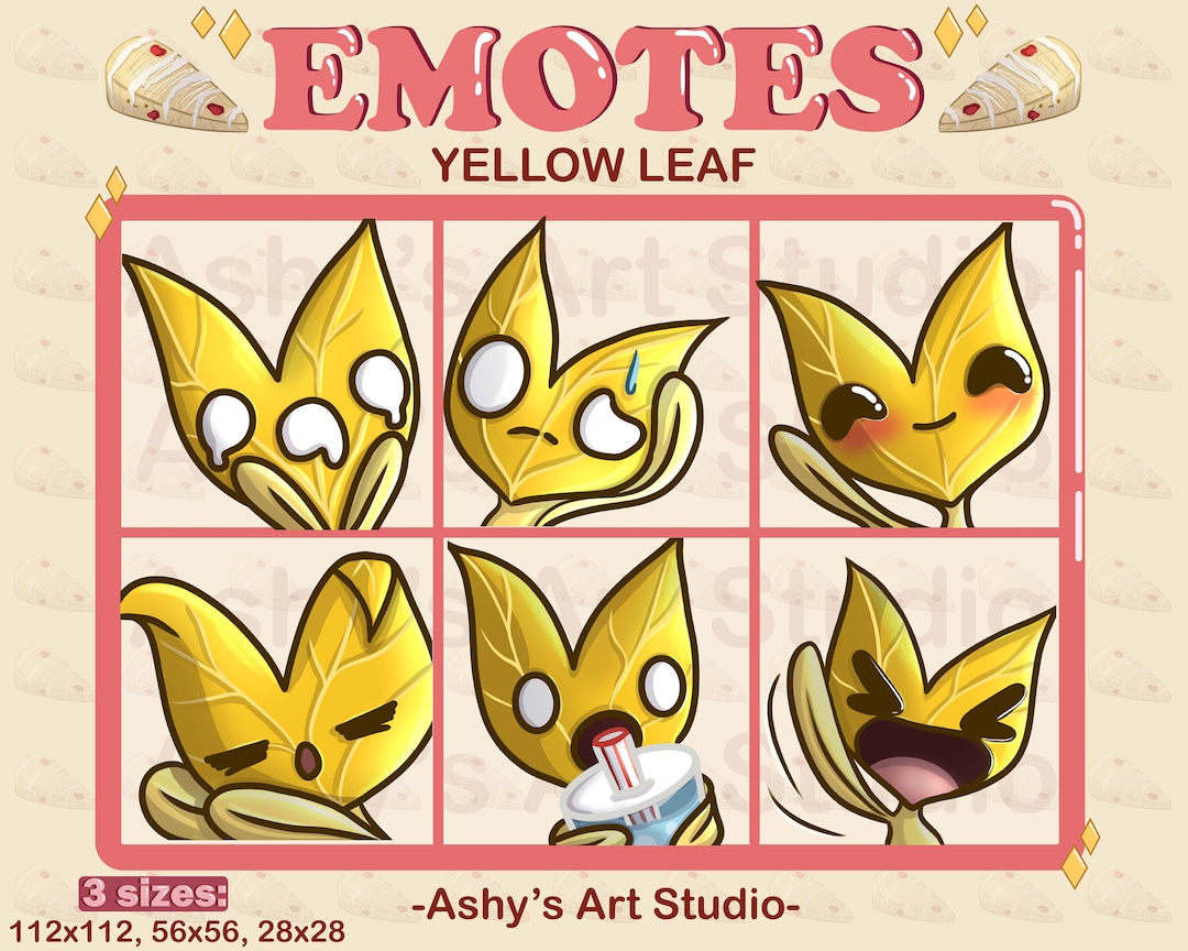 YELLOW LEAF EMOTES | Twitch | Youtube | Discord | Emote | Fantasy ...