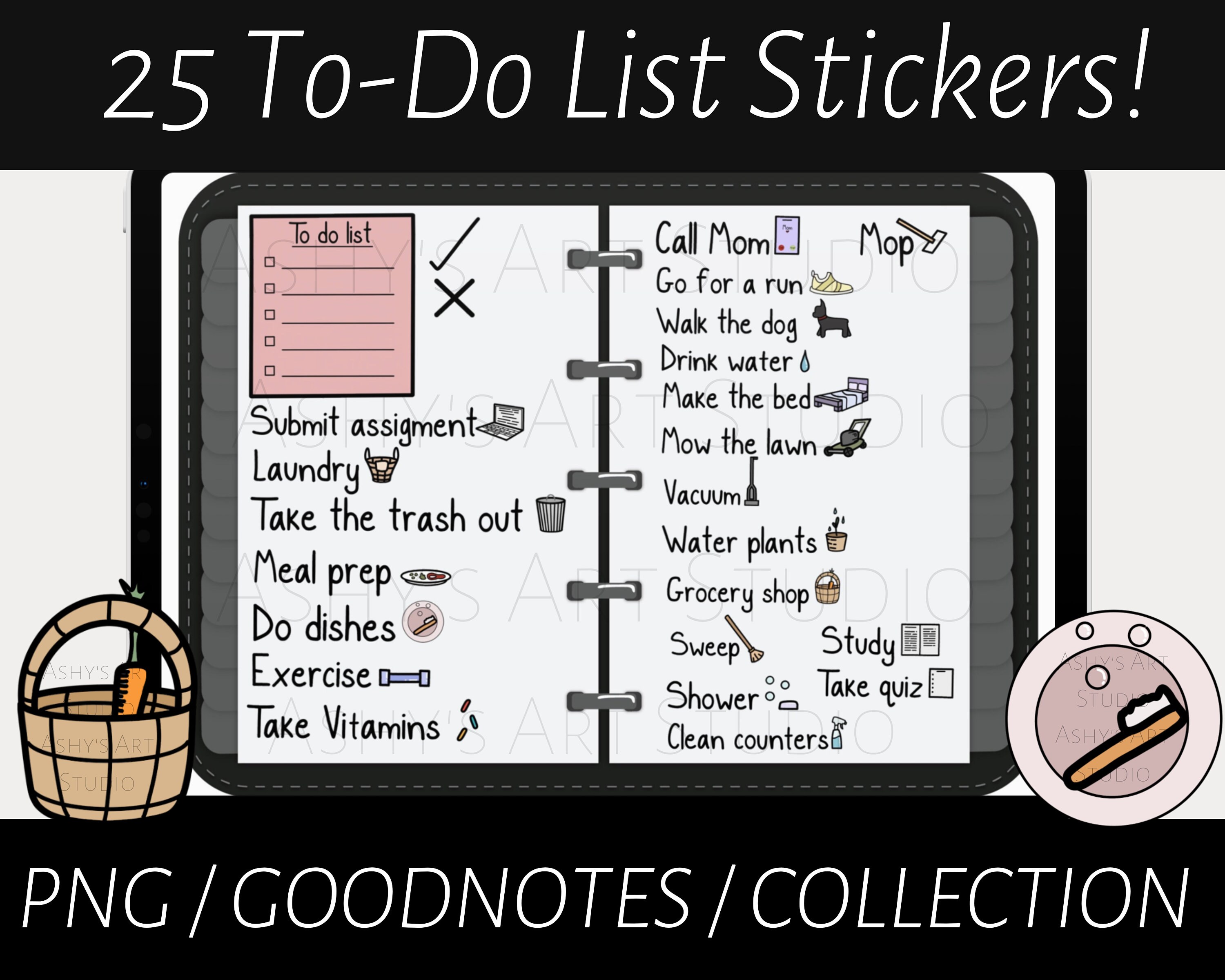 Goodnotes to Do List, Goodnotes Stickers, Goodnotes Elements, iPad ...