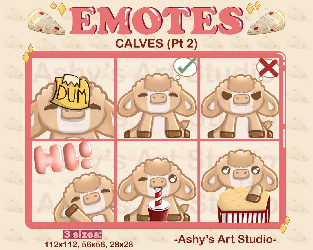 CALF EMOTES PT 2 | Twitch | Youtube | Discord | Emote | Cute Emote ...