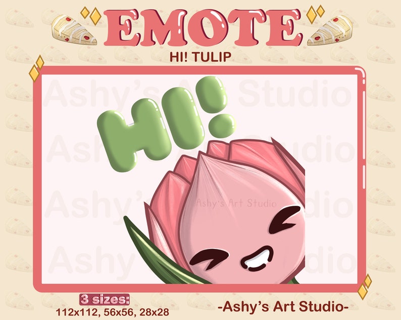 HI TULIP EMOTE | Twitch, Youtube, Discord, Emotes, Plant Emote, Wave ...