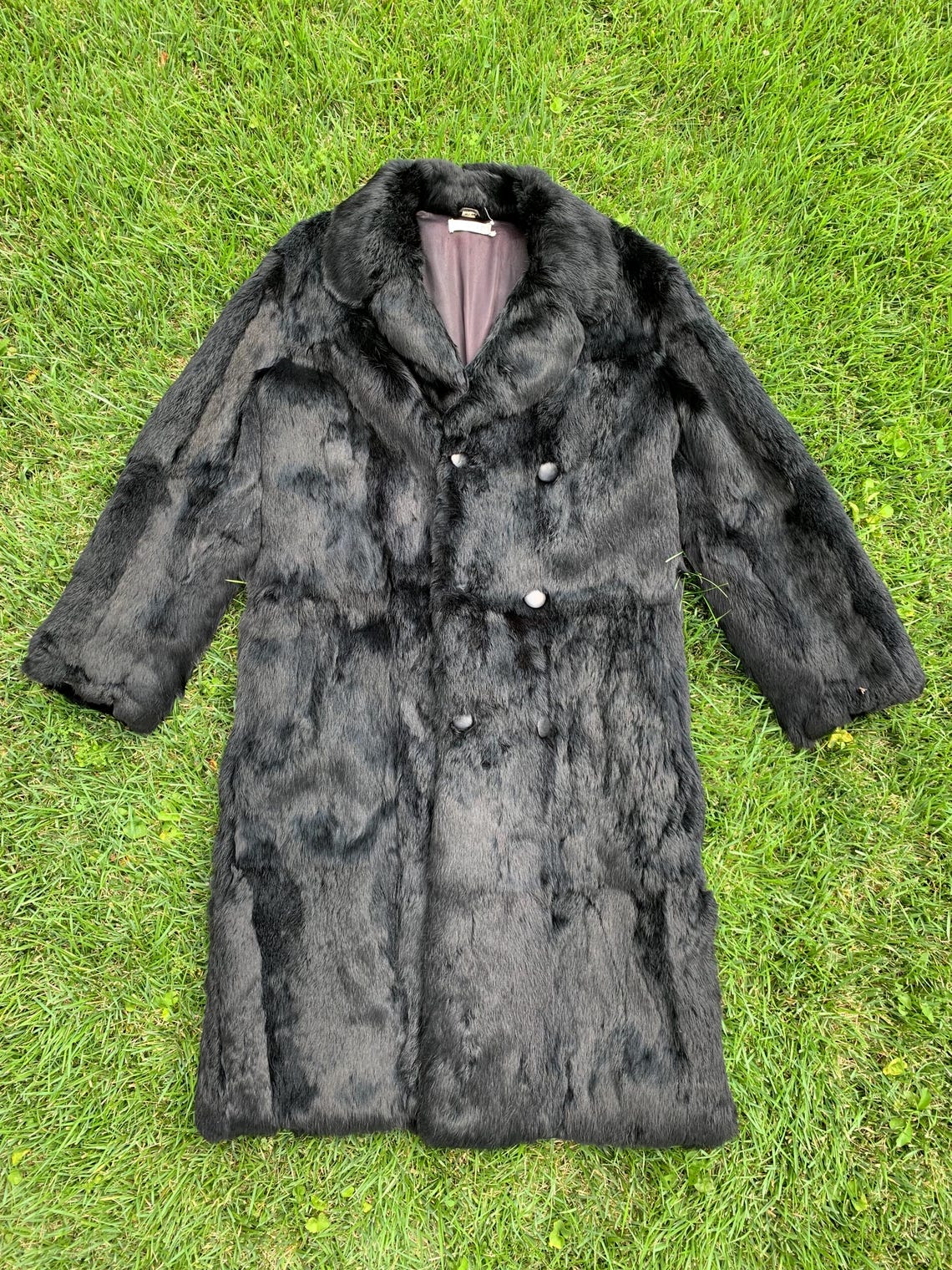 RARE Vintage Toujours Real Black Rabbit Fur Coat Size S/M - Etsy