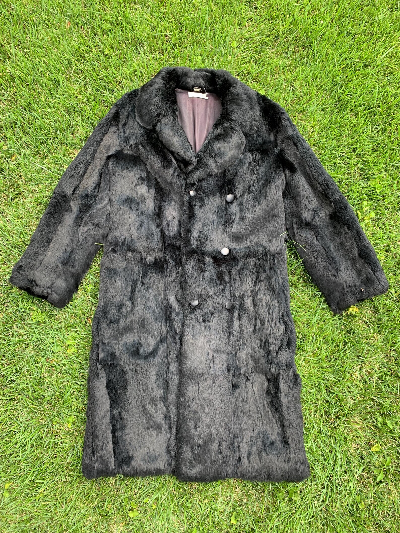RARE Vintage Toujours Real Black Rabbit Fur Coat Size S/M - Etsy