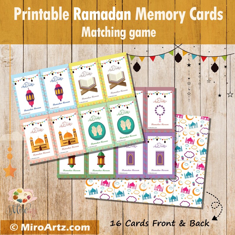 Printable Ramadan Memory Game Digital Ramadan Matching Cards - Etsy