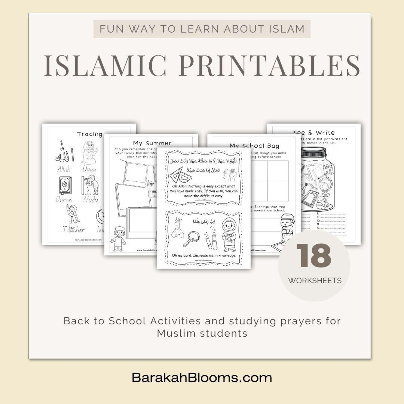 Islamic Back to School Activity Book for Muslim Kids (printable) - Etsy