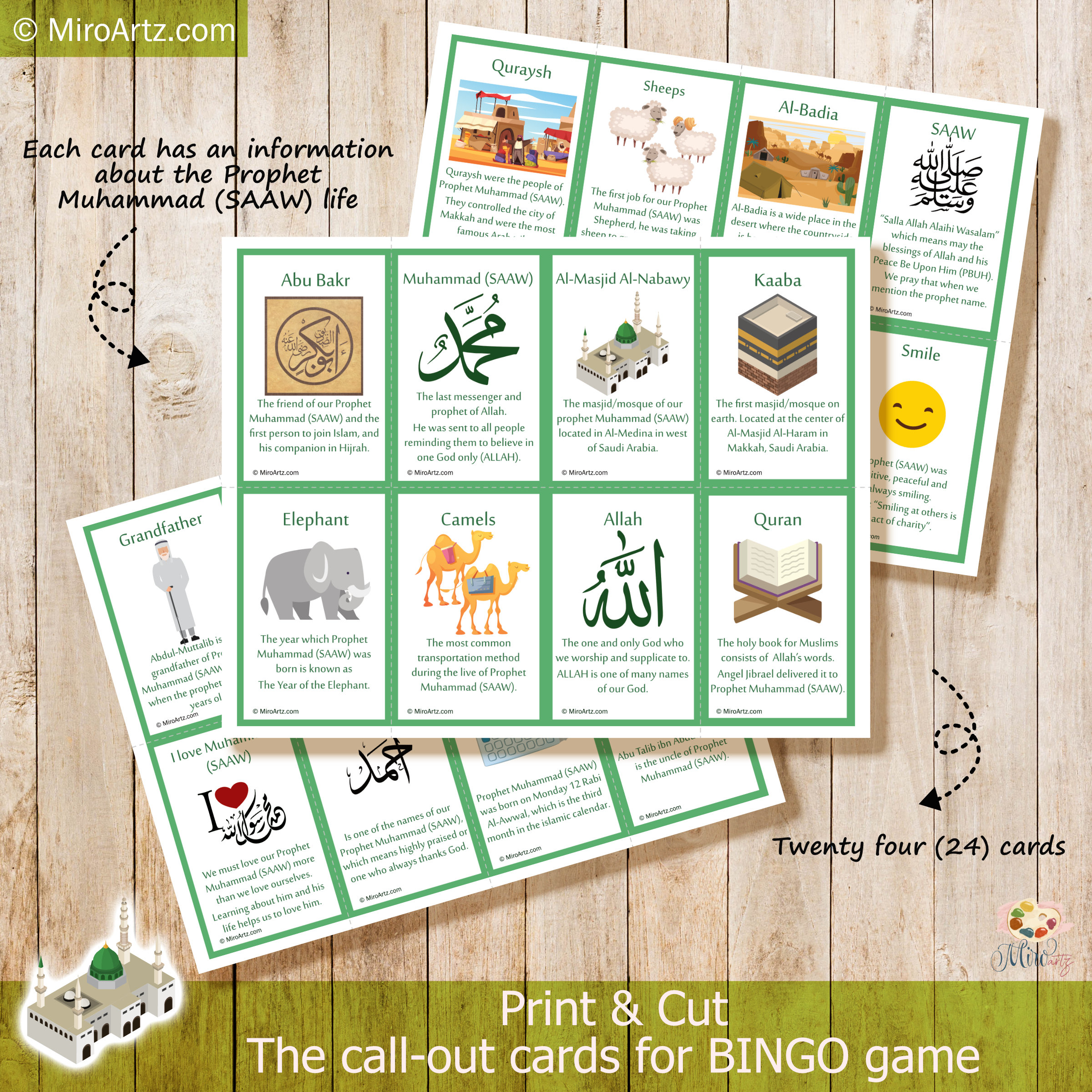 Printable Islamic BINGO Game Islamic Educational Game - Etsy
