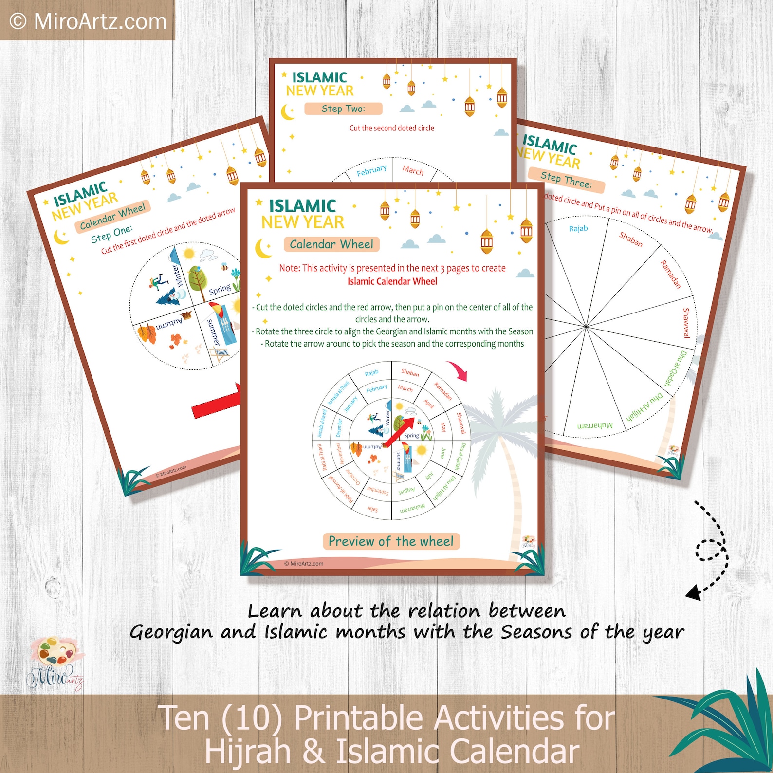 Printable Islamic Activities for Kids Islamic Calendar Printable Hijrah ...