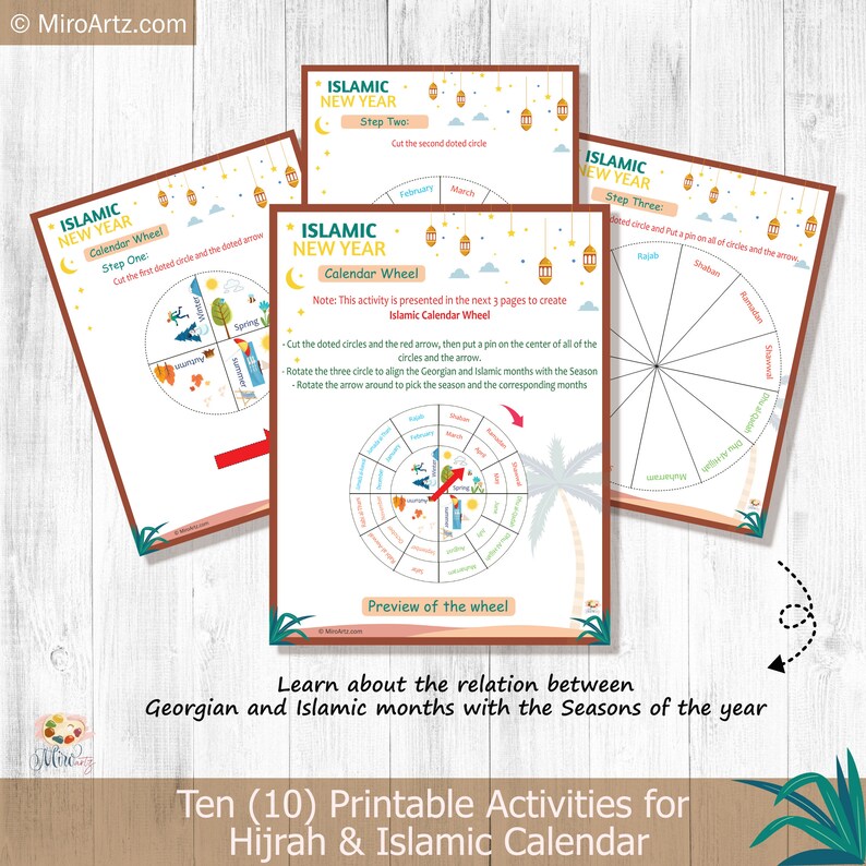 Printable Islamic Activities for Kids Islamic Calendar Printable Hijrah ...