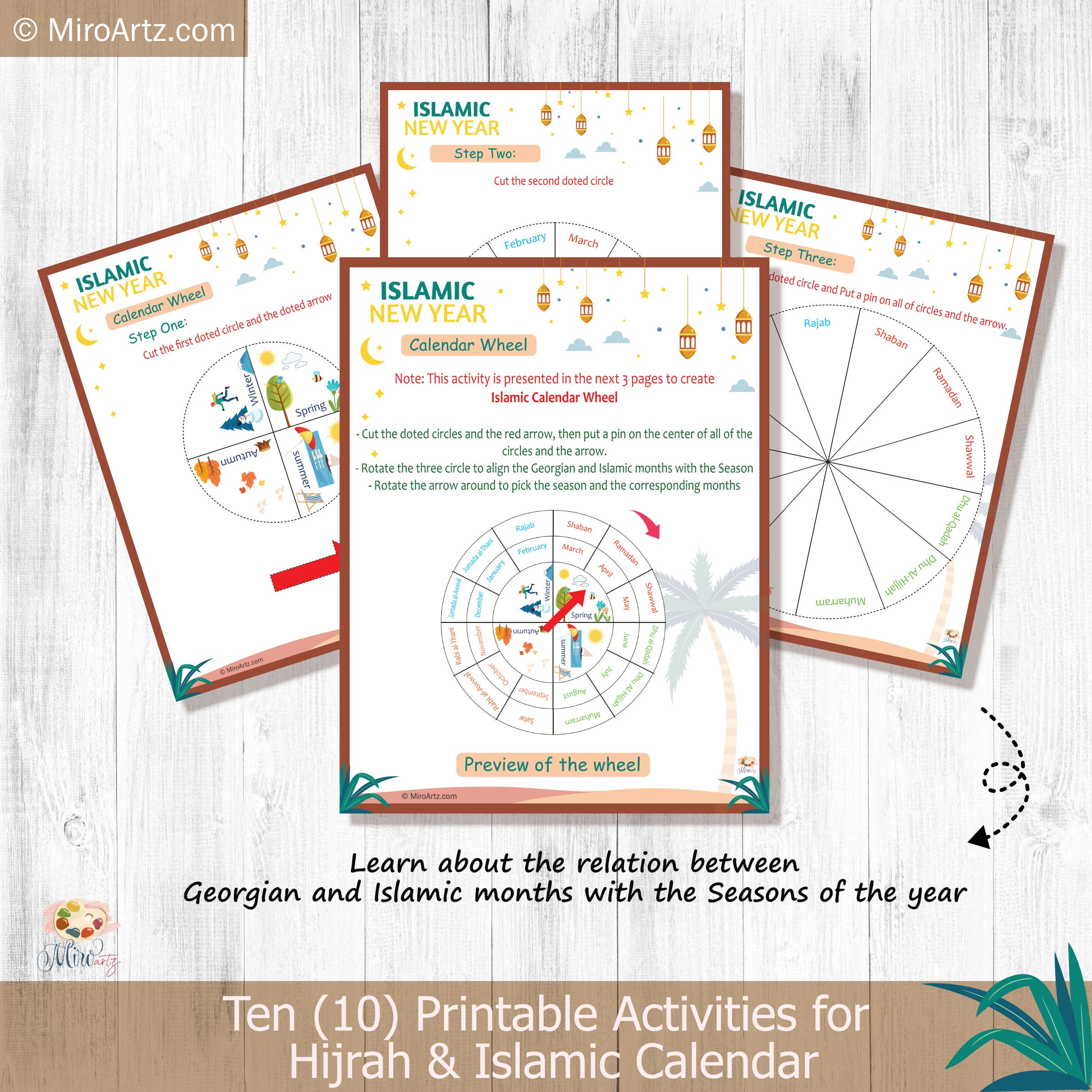 Printable Islamic Activities for Kids Islamic Calendar Printable Hijrah ...