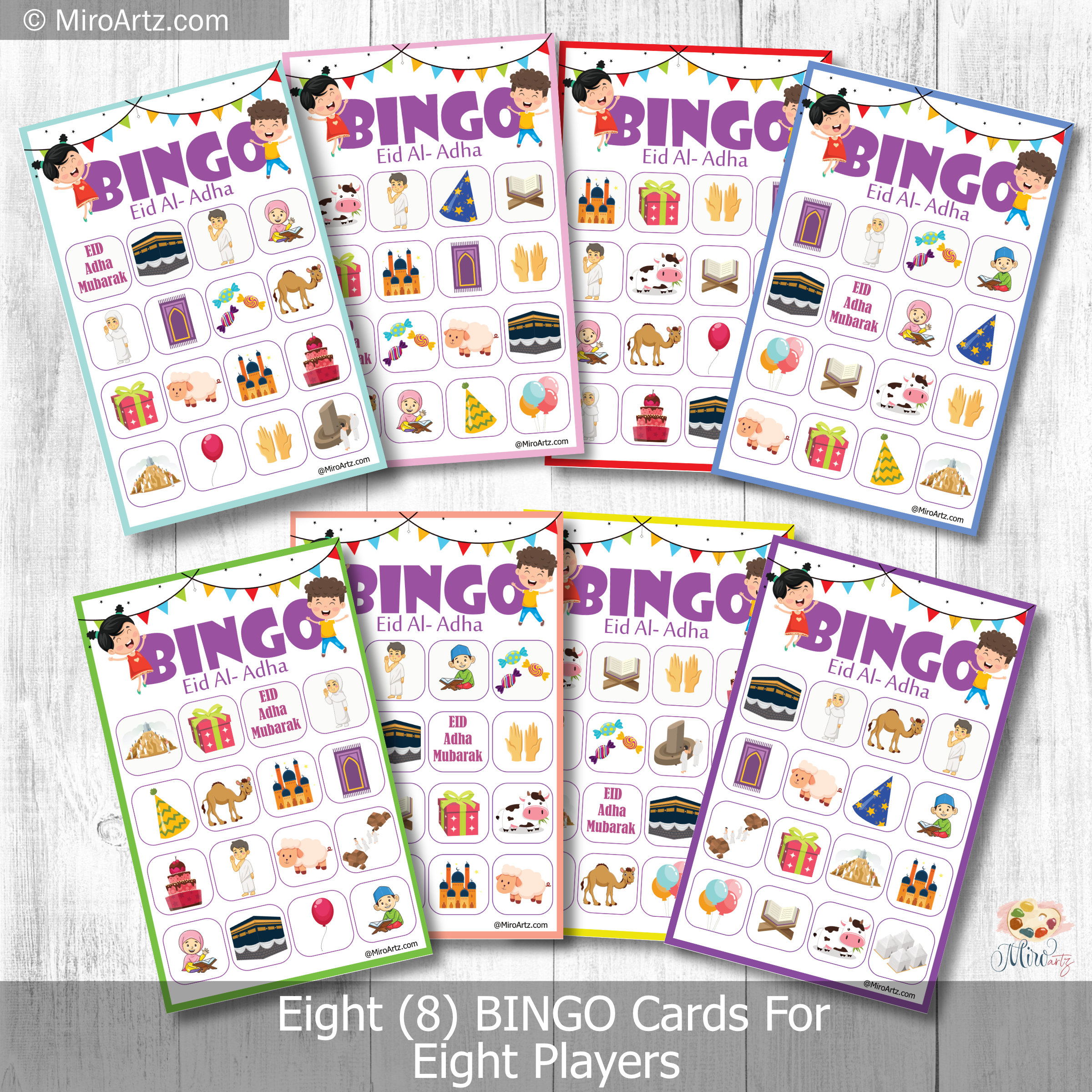 Printable Eid Al-adha BINGO Game | Islamic Bingo Game | Printable Eid ...