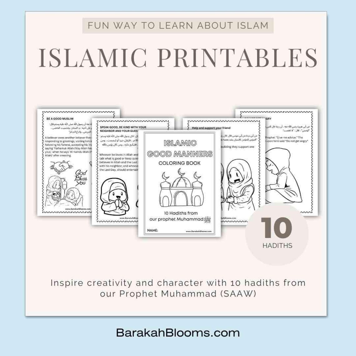 Islamic Good Manners Coloring Book: Muslim Kids Activities (PDF Pattern ...
