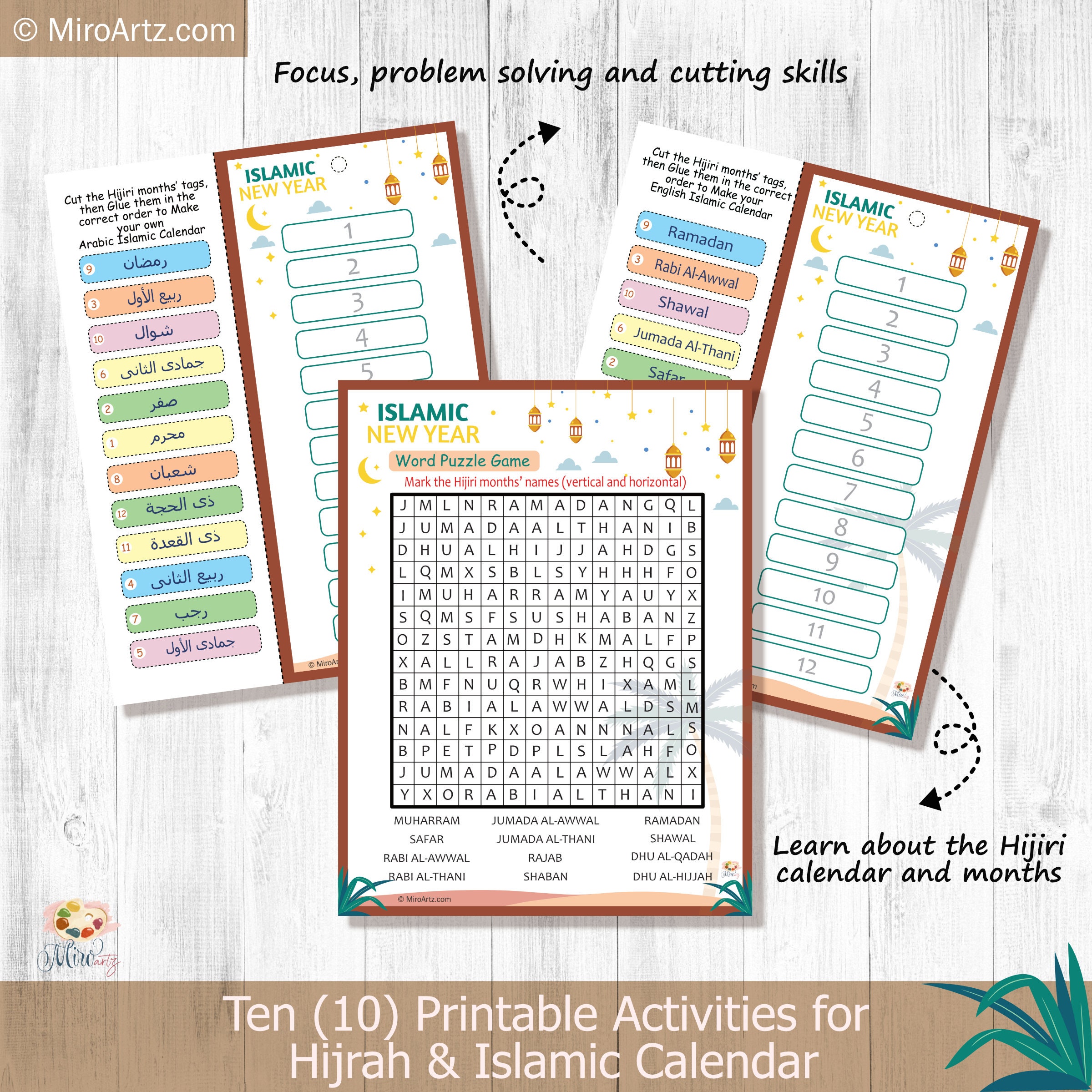 Printable Islamic Activities for Kids Islamic Calendar Printable Hijrah ...