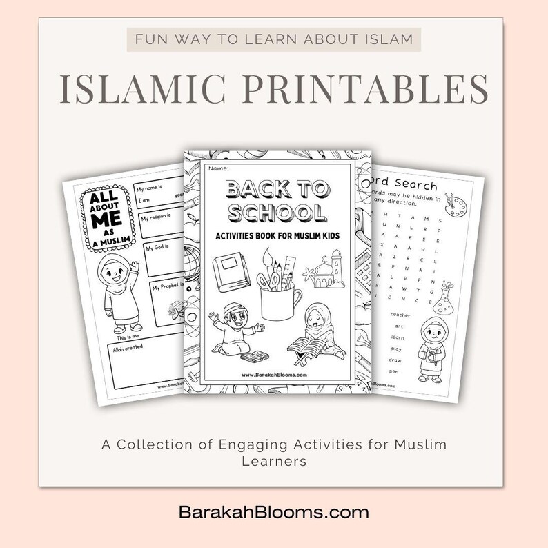 Islamic Back to School Activity Book for Muslim Kids (printable) - Etsy