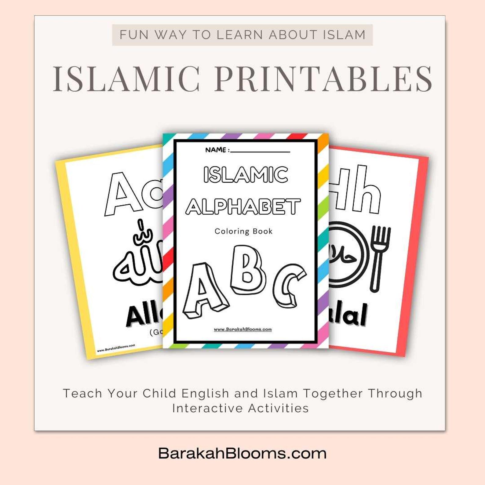 Printable Islamic Alphabet Islamic Activities for Kids First Islamic ...
