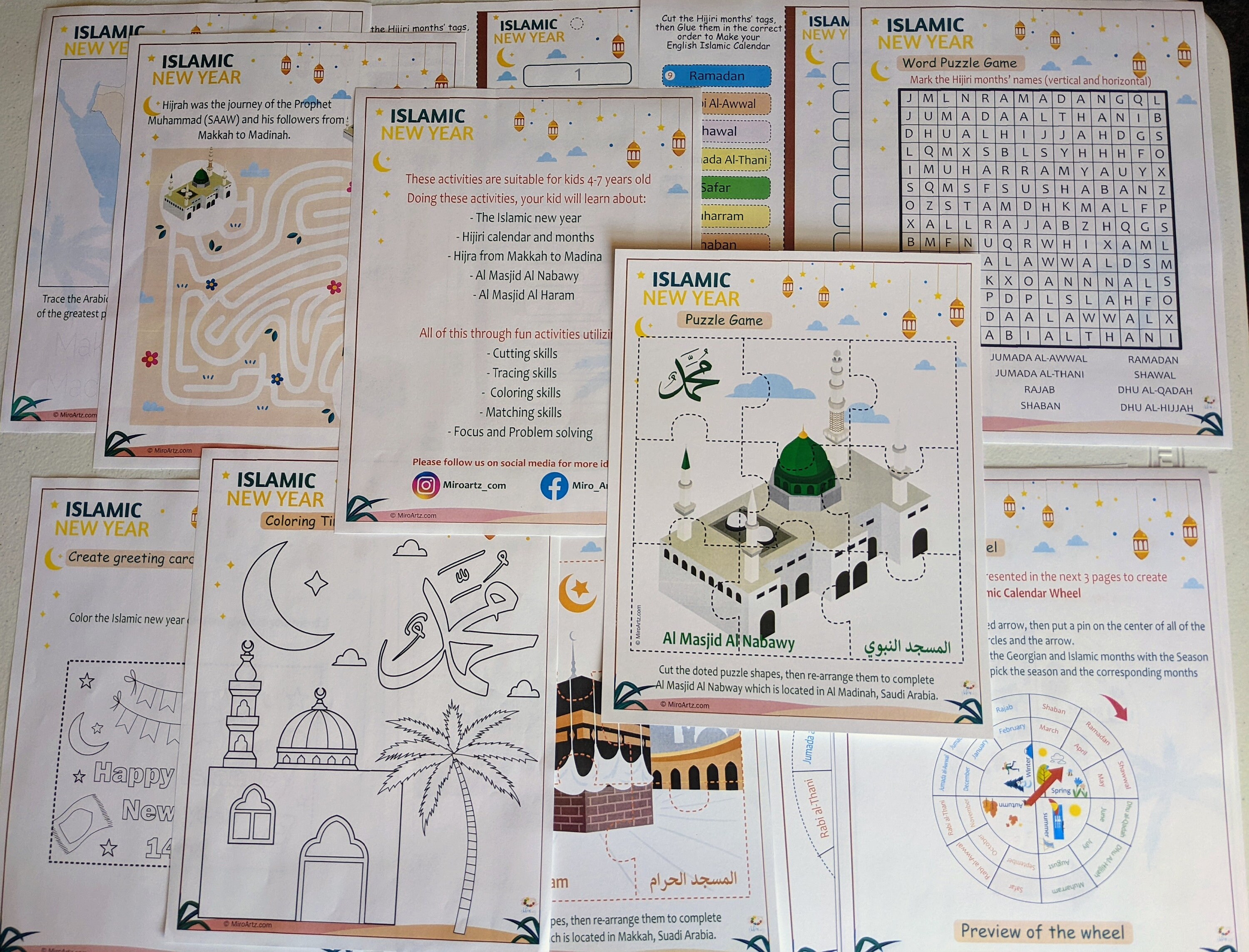 Printable Islamic Activities for Kids | Islamic Calendar | Printable ...
