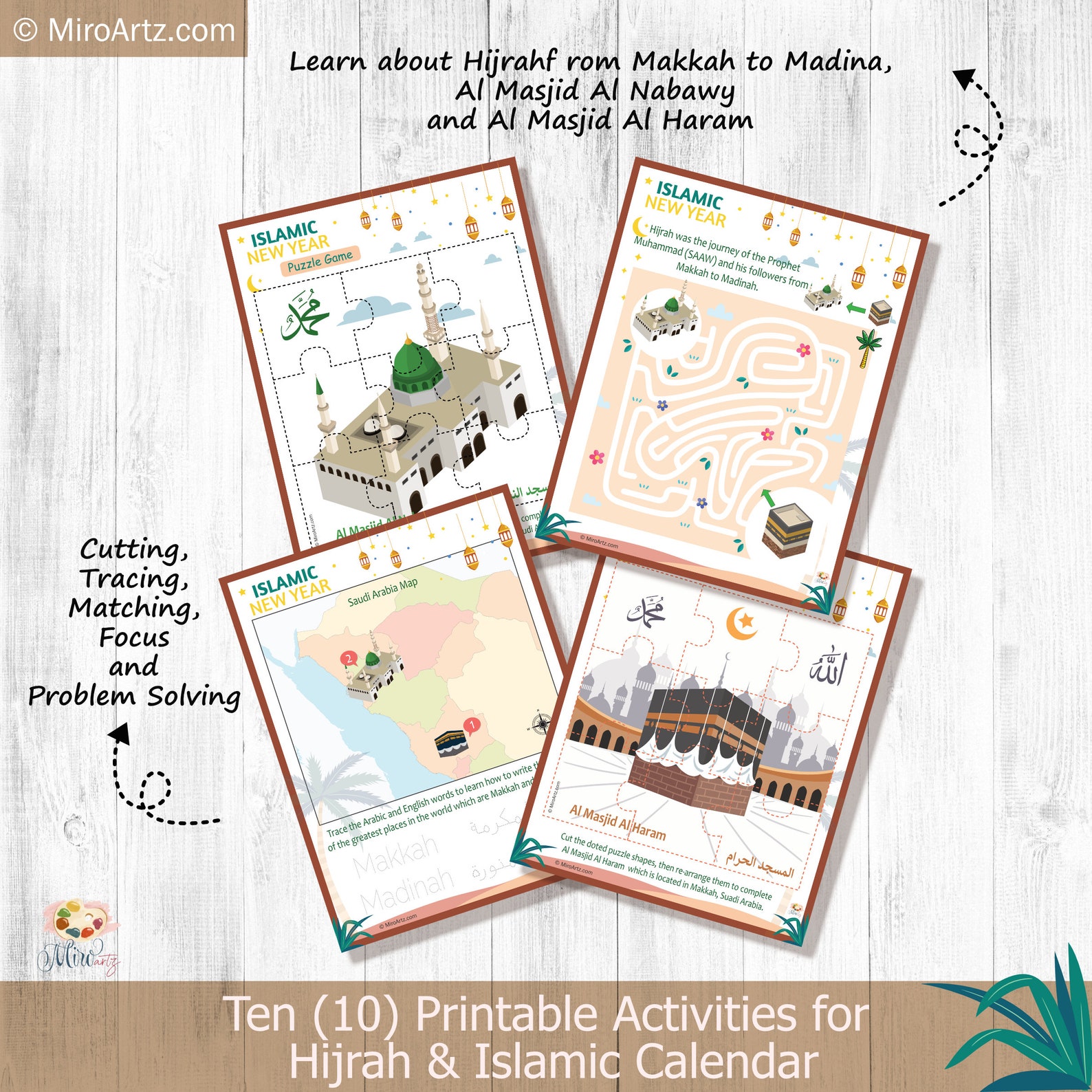 Printable Islamic Activities for Kids Islamic Calendar Printable Hijrah ...