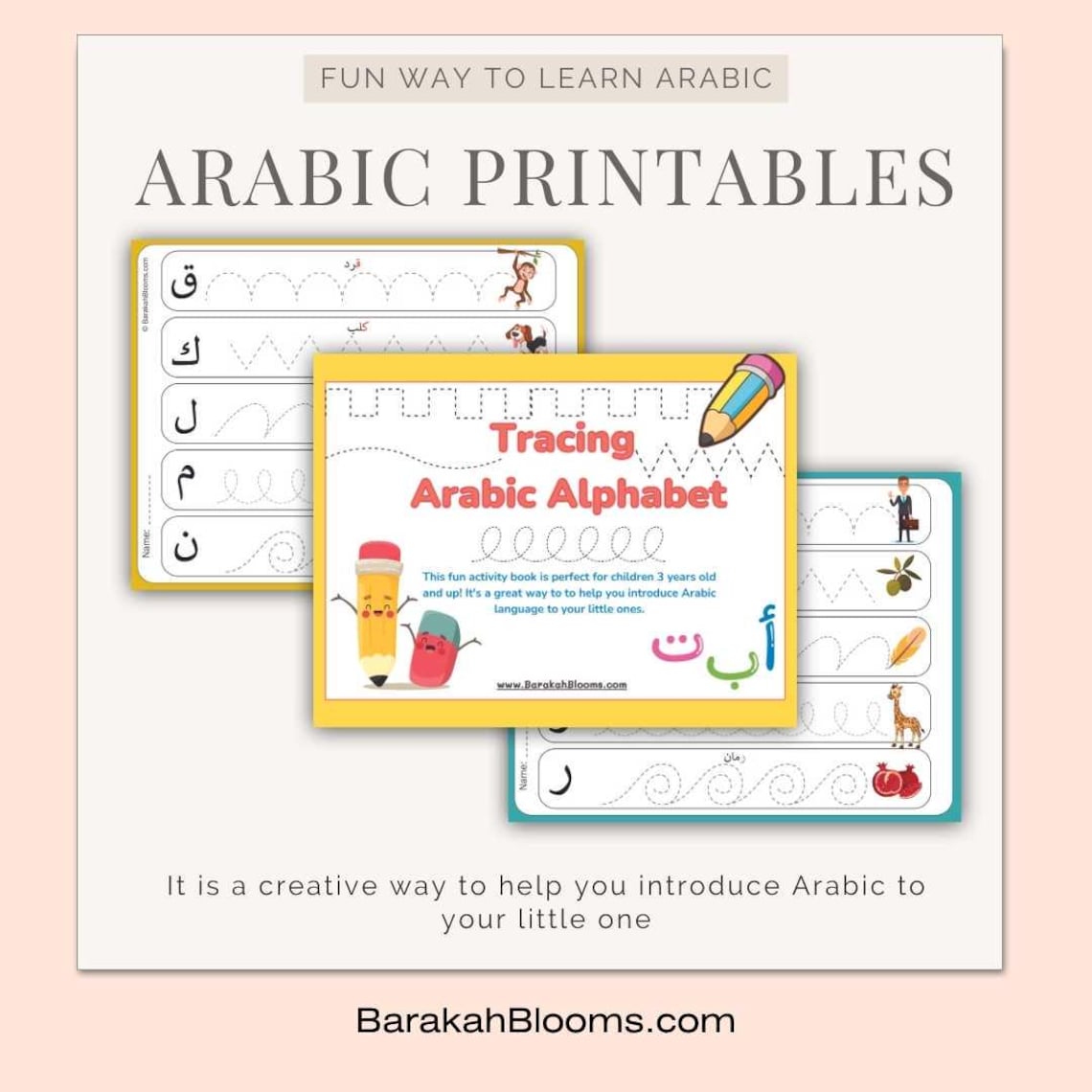 Printable Arabic Alphabet Tracing Worksheets, Arabic Letters for ...