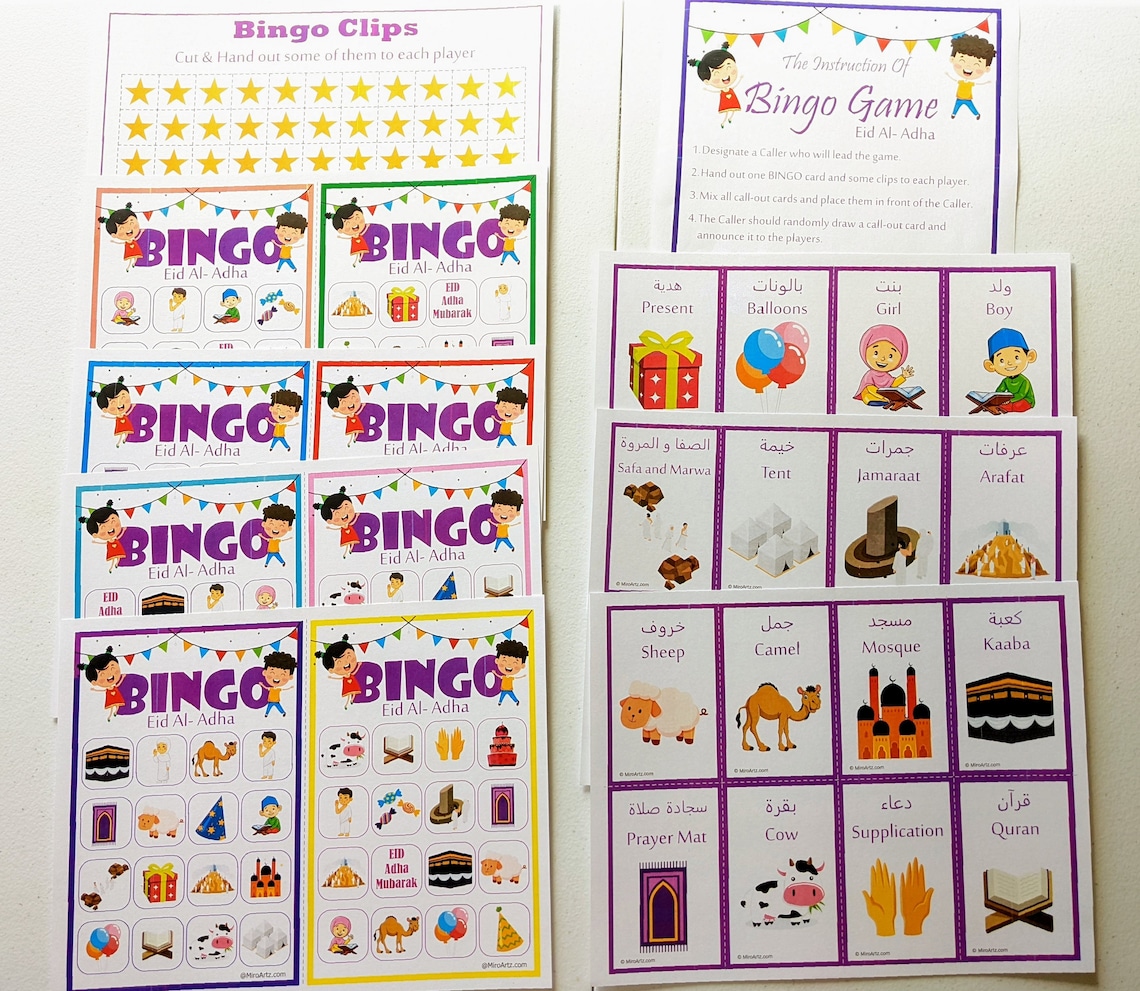 Printable Eid Al-adha BINGO Game | Islamic Bingo Game | Printable Eid ...