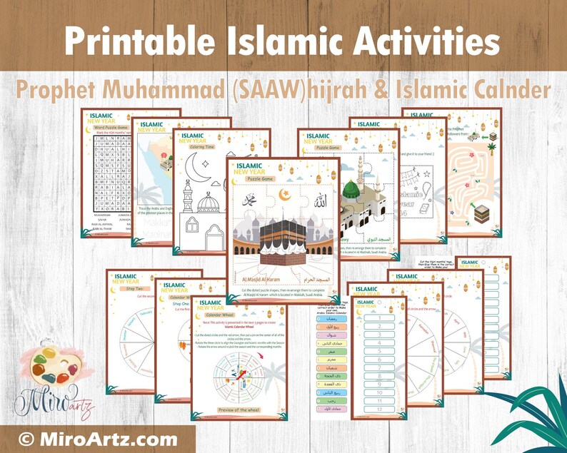 Printable Islamic Activities for Kids Islamic Calendar Printable Hijrah ...