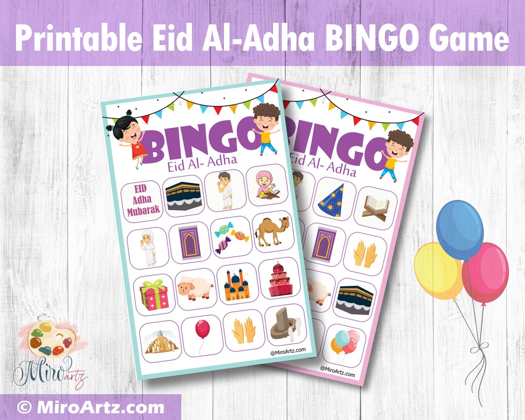 Printable Eid Al-adha BINGO Game | Islamic Bingo Game | Printable Eid ...