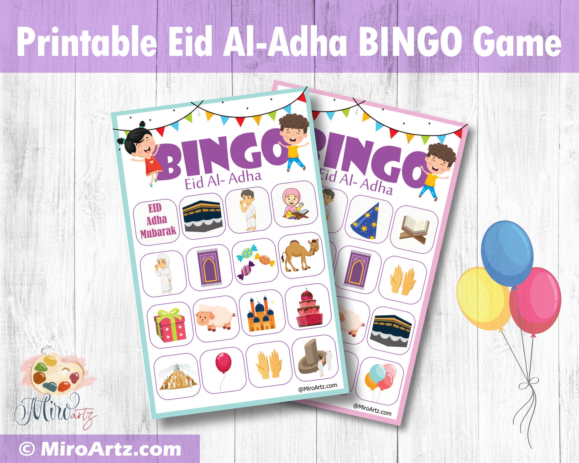 Printable Eid Al-adha BINGO Game | Islamic Bingo Game | Printable Eid ...