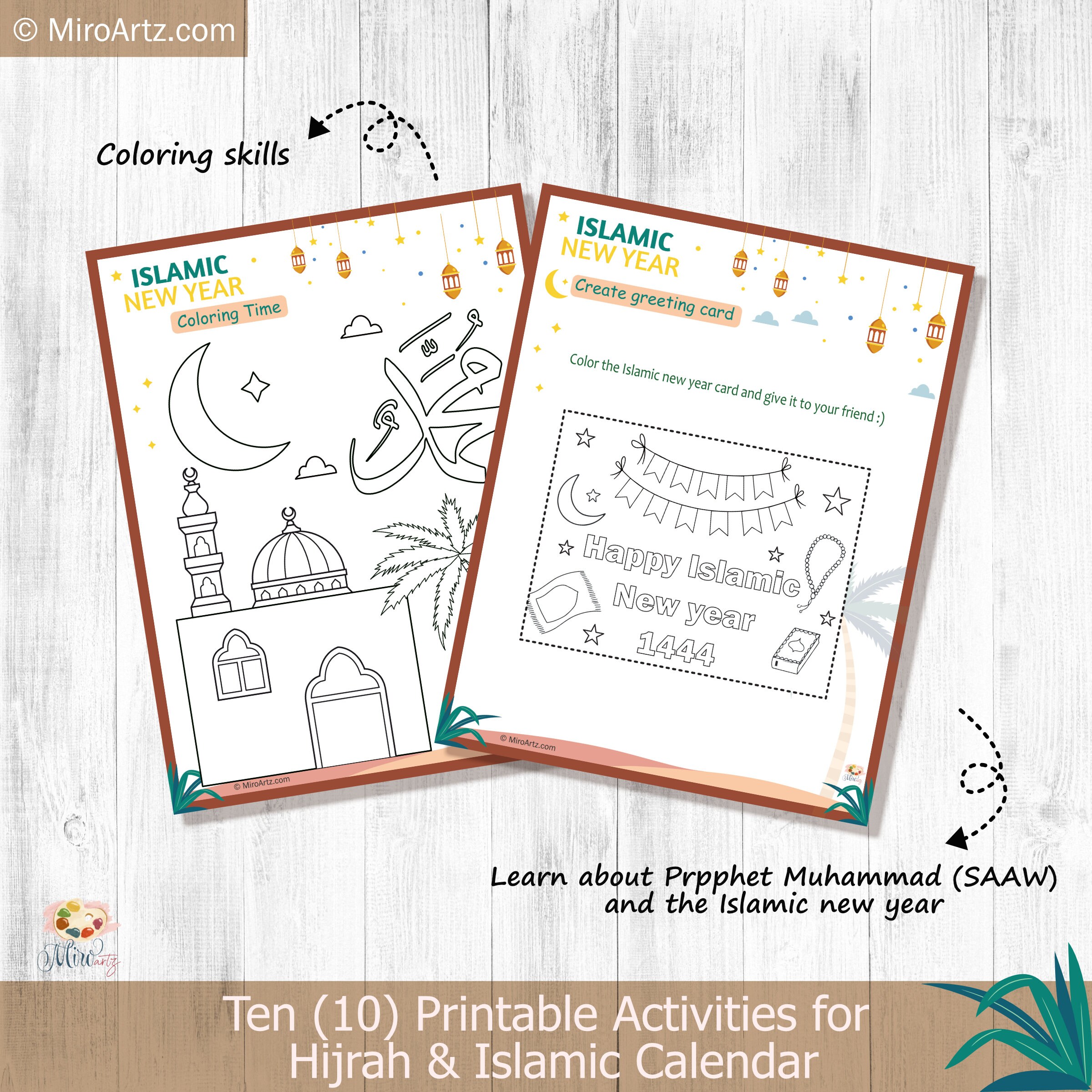 Printable Islamic Activities for Kids Islamic Calendar Printable Hijrah ...