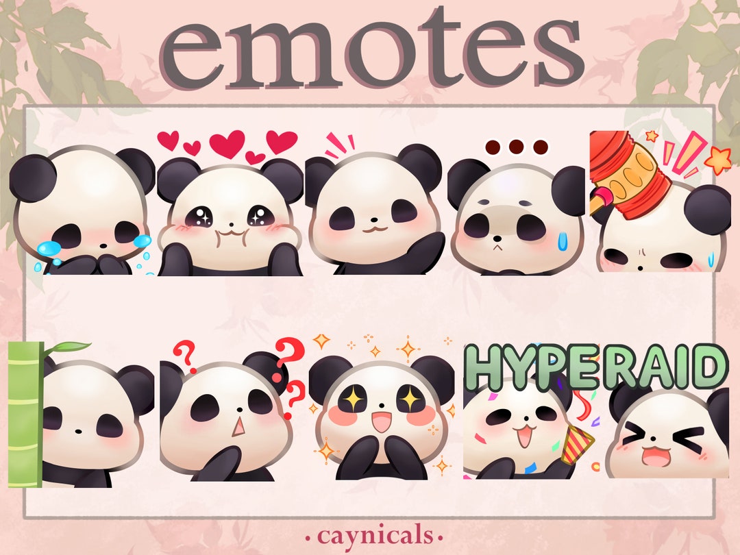PANDA EMOTES (10) | Twitch | Discord | Youtube | Streaming | Cute ...