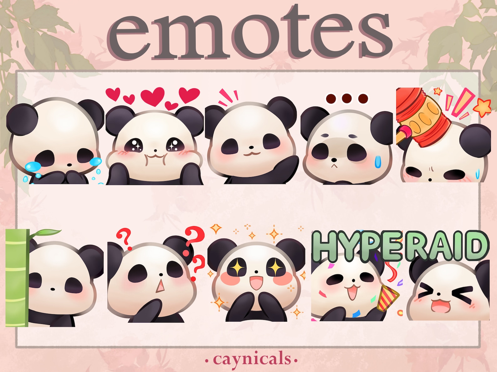 PANDA EMOTES (10) | Twitch | Discord | Youtube | Streaming | Cute ...