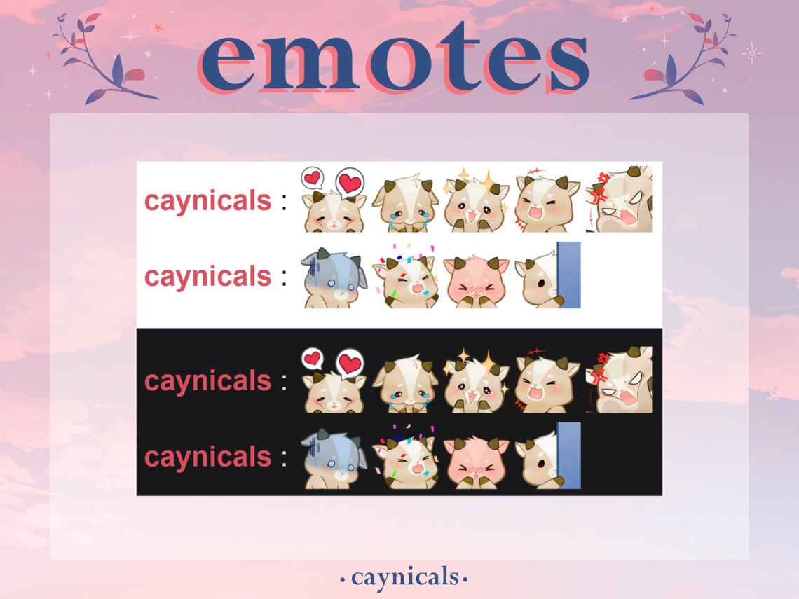 GOAT EMOTES 9 Twitch Discord Youtube Streaming - Etsy