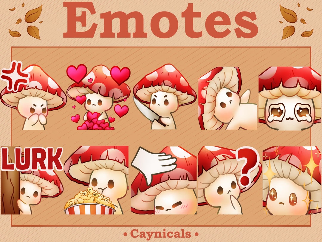 MUSHROOM EMOTES (10) | Twitch | Discord | Youtube | Kick | Streaming ...