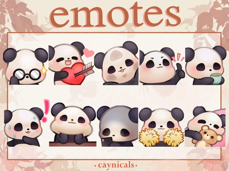 PANDA EMOTES Set II (10) | Twitch | Discord | Youtube | Streaming ...