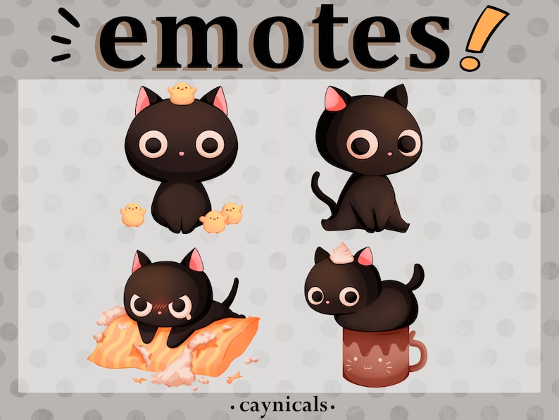 EMOCIONES DE GATO NEGRO 4 / Twitch / Discord / YouTube / Streaming ...