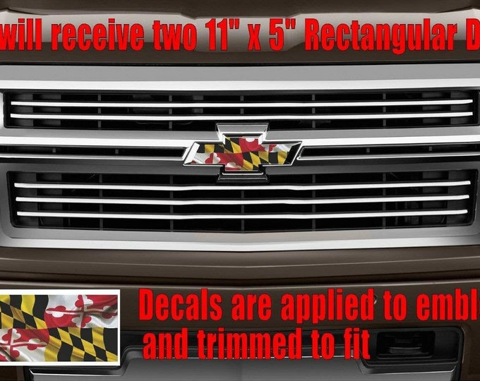 Maryland Flag Emblem OVERLAY Decals Stickers for Chevy Bowtie Emblem- 2 ...