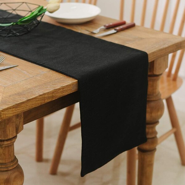 Black Table Runner - Etsy