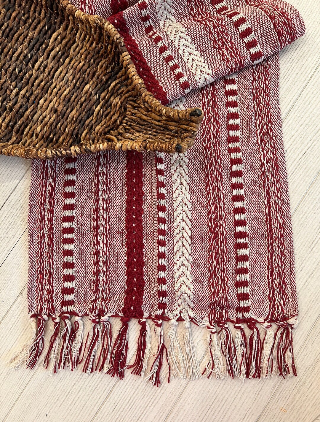 Farmhouse Table Runner Table Runner Red Table Runner Boho Table Runner ...