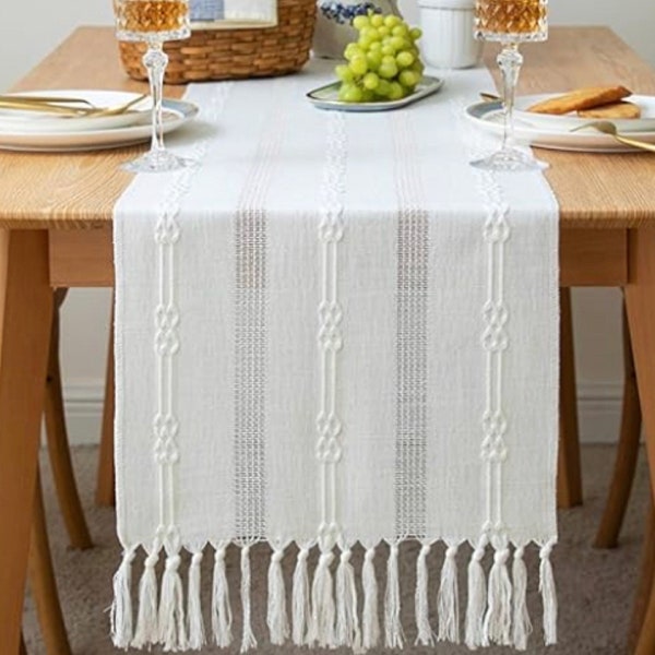 White Table Runner - Etsy