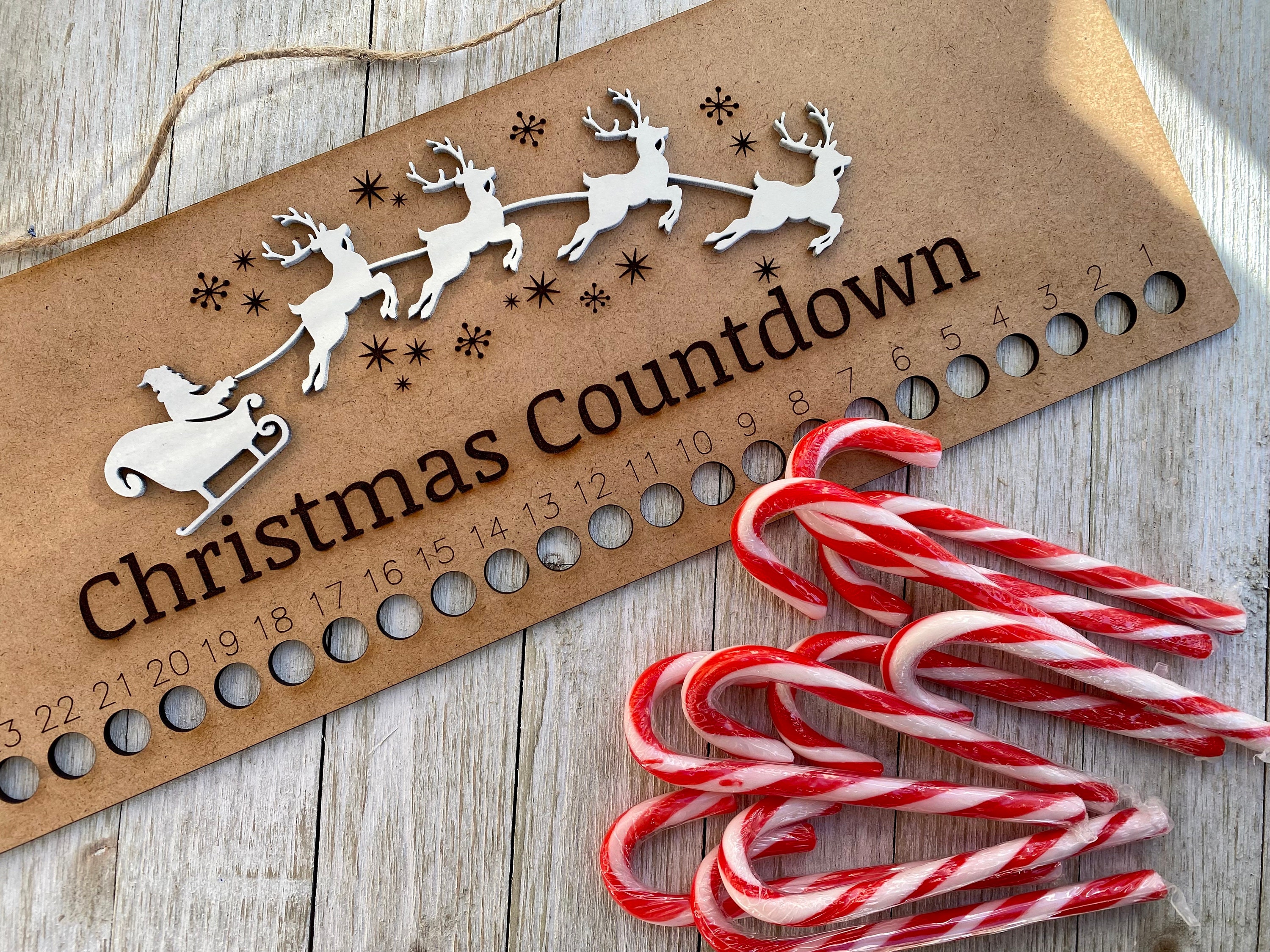 Christmas Countdown Candy Cane Countdown Advent Calendar - Etsy