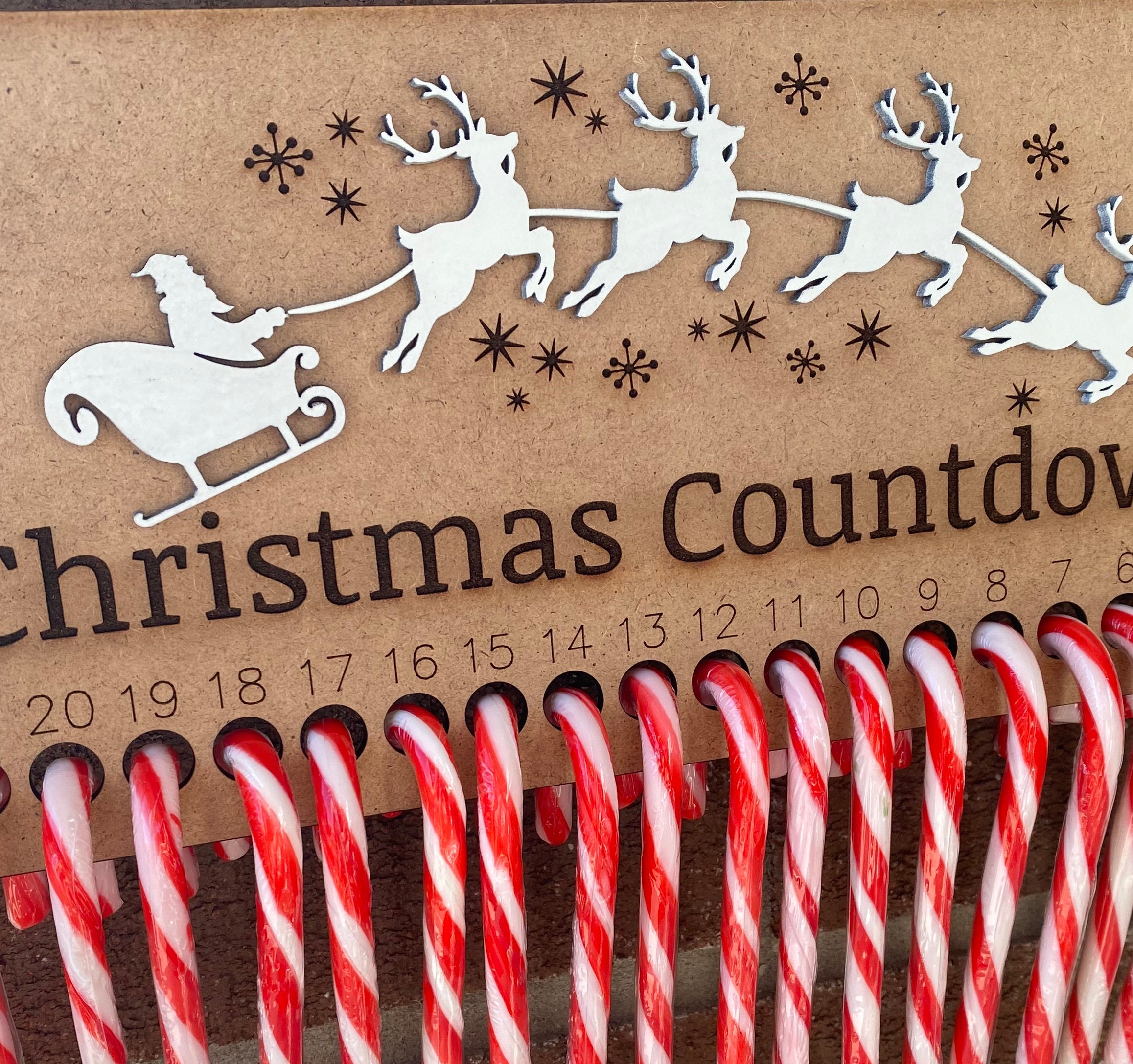 Christmas Countdown Candy Cane Countdown Advent Calendar - Etsy