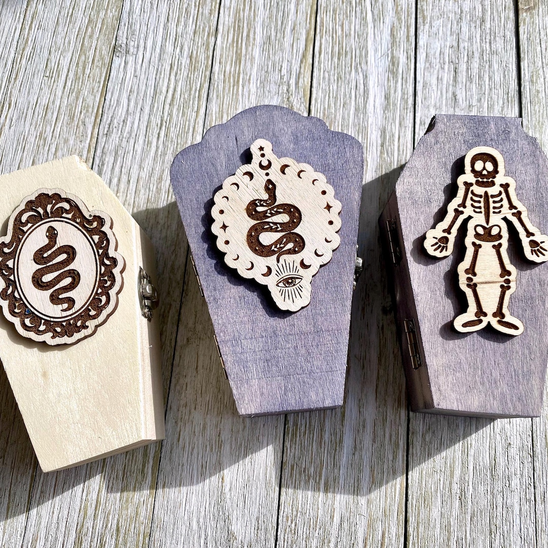 Handcrafted Wooden Candy Coffins With Laser-engraved Designs - Unique ...