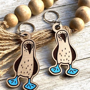 Blue-footed Booby Keychain, Personalized Keychain, Custom Blue-footed ...